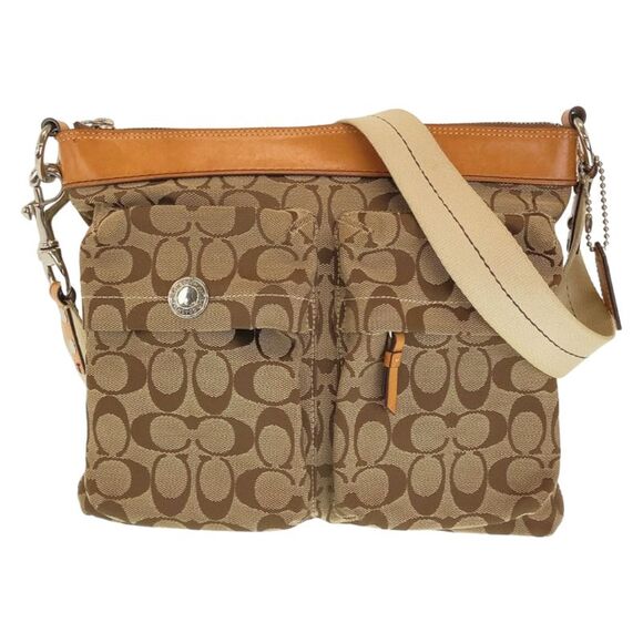 Coach | Bags | Coach Signature Canvas Leather Crossbody Bag | Poshmark